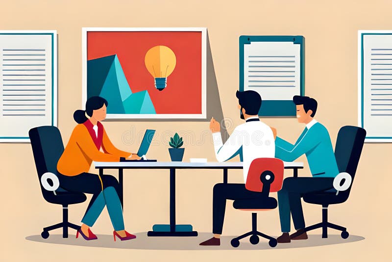 Group of Young Business People Collaborating, Solving Problems ...