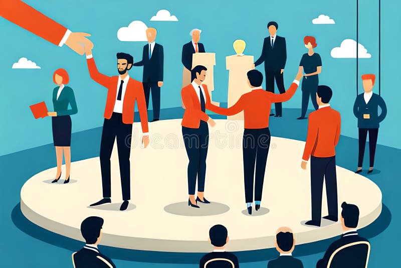 Group of Young Business People Collaborating, Solving Problems ...