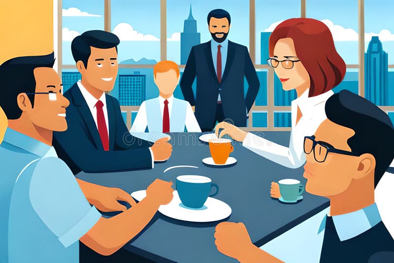 Group of Young Business People Collaborating, Solving Problems ...