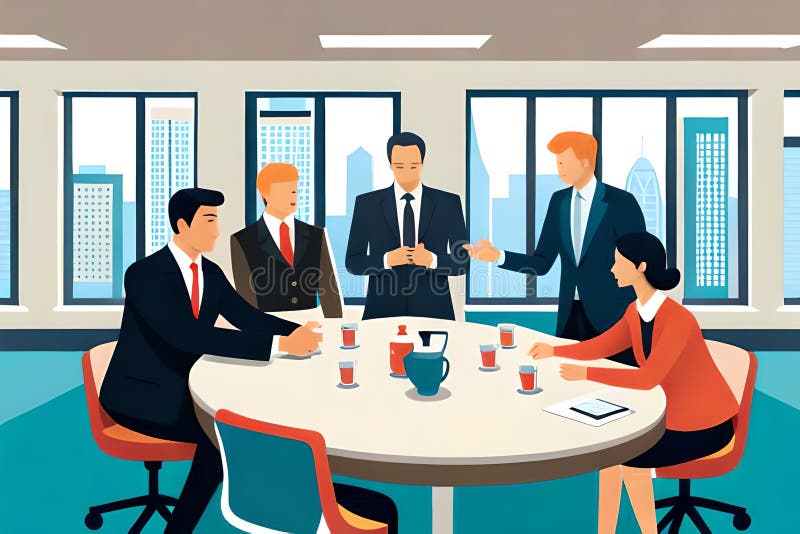 Group of Young Business People Collaborating, Solving Problems ...