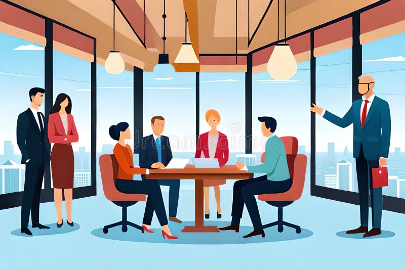 Group of Young Business People Collaborating, Solving Problems ...