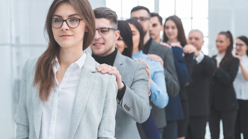 Group of Young Business People Standing Behind Each Other Stock Image ...