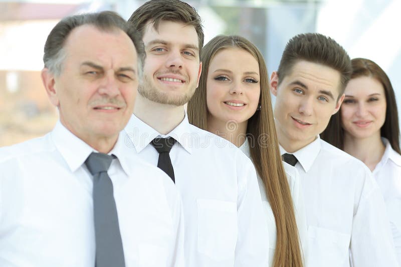 Group Of Young Business People Standing In A Row. Stock Image - Image ...