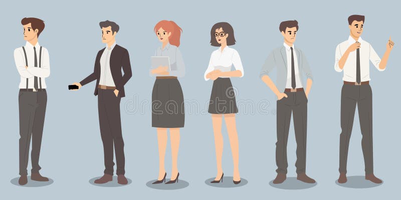 Group of Young Business People. Vector Character Design Stock Vector ...