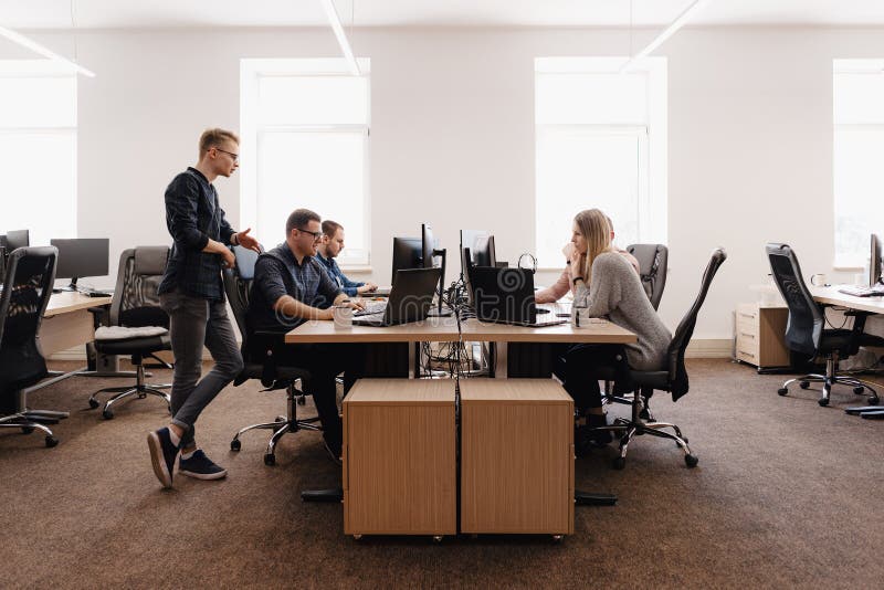Group of Young Business People Working in the Office Stock Image ...