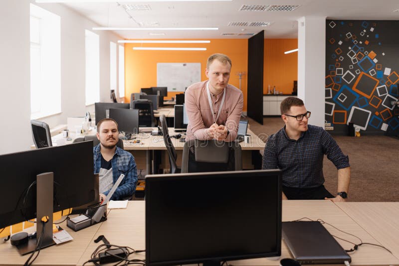 Group of Young Business People Working in the Office Stock Image ...