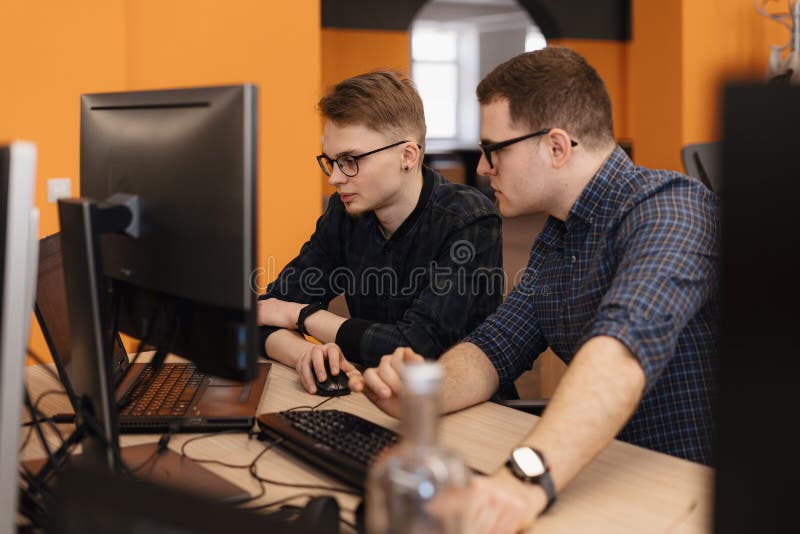 Group of Young Business People Working in the Office Stock Image ...