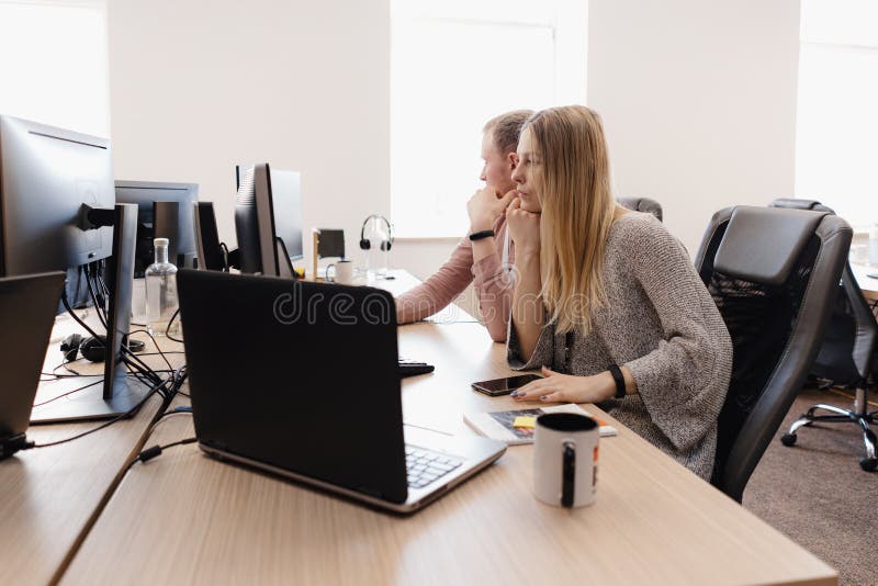 Group of Young Business People Working in the Office Stock Photo ...