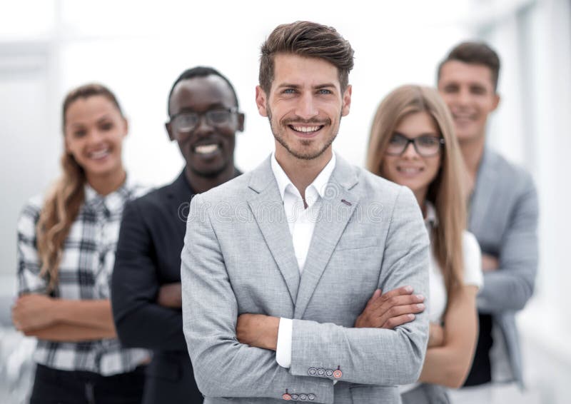 Group of Managers Posing on Camera Stock Photo - Image of person, smile ...