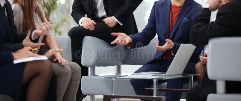 Group of Young Colleagues in Discussion at Office Stock Image - Image ...