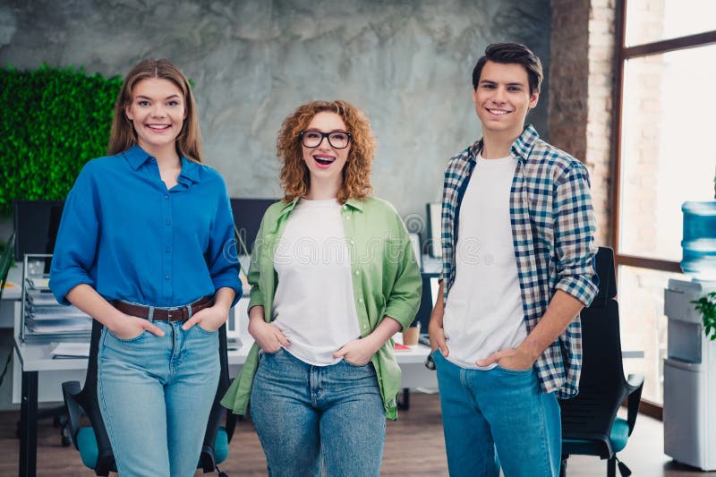 Group of Young Diverse Coworkers Standing Together in a Modern Office ...