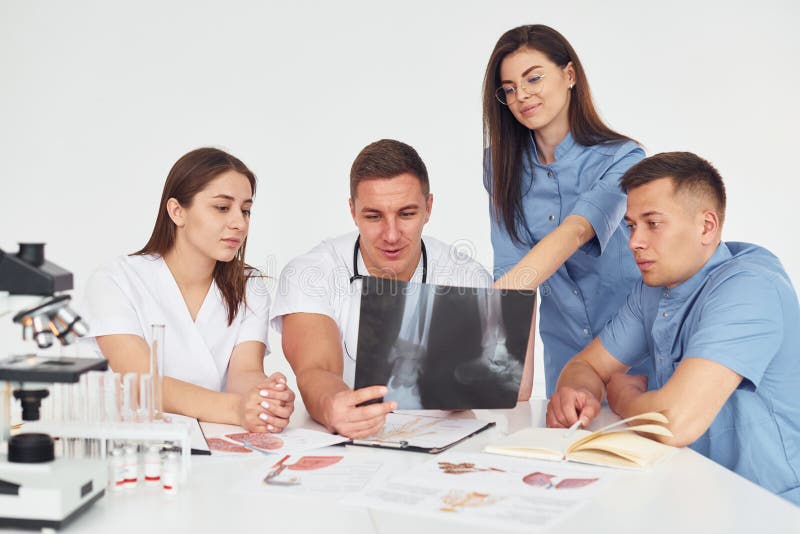 Group of Young Doctors is Working Together in the Modern Office Stock ...