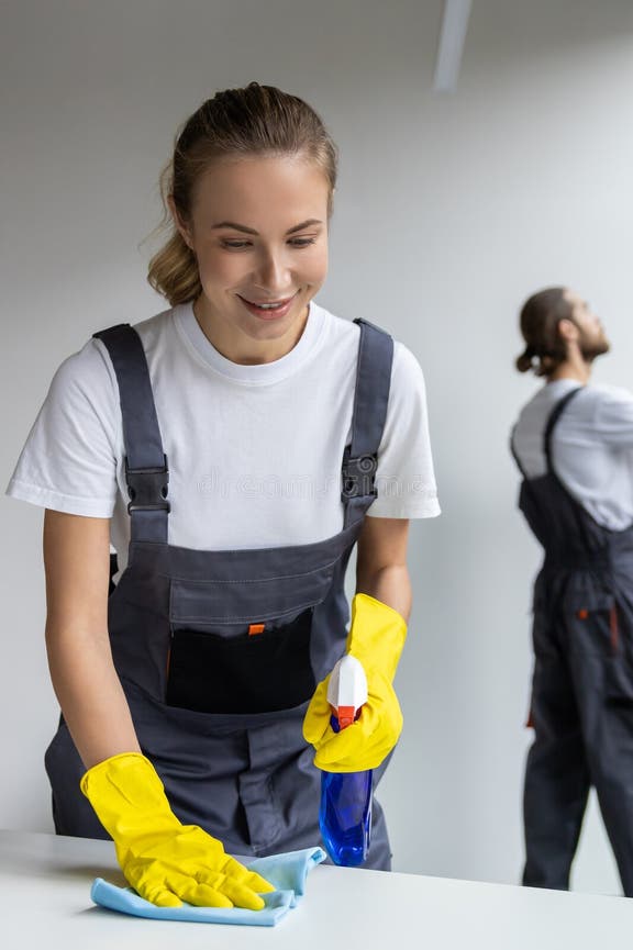 Group of Young Doing Cleaning Works in the Office Stock Photo - Image ...