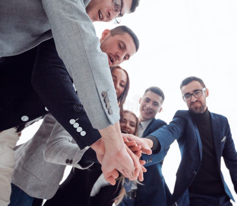 Group of Young Employees Showing Their Unity Stock Photo - Image of ...