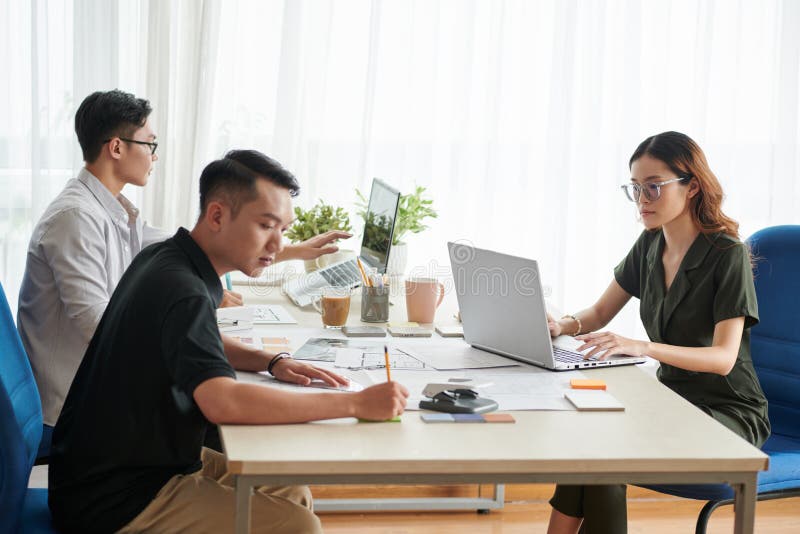Engineers Working in Architecture Bureau Stock Image - Image of ...