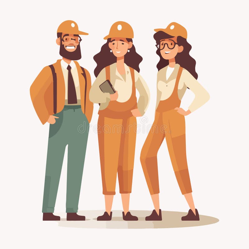 Group of Young Friendly People. Man and Woman Professionals Vector ...
