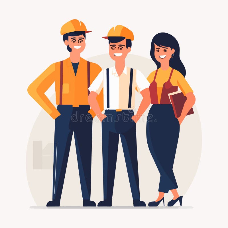 Group of Young Friendly People. Man and Woman Professionals Vector ...