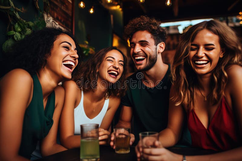 Group of Young Friends Having a Good Time, Good Friends. Fun Times ...