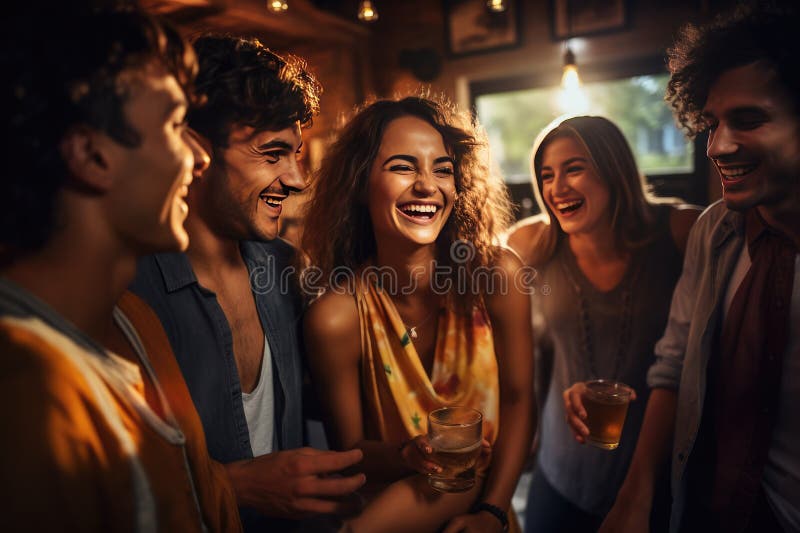 Group of Young Friends Having a Good Time, Good Friends. Fun Times ...