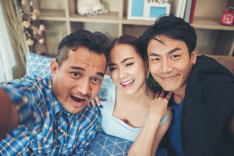 Group of Young Friends Making Selfie with Smart Phone Stock Image ...