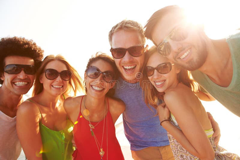Group of Young Friends on Summer Holiday Together Stock Image - Image ...
