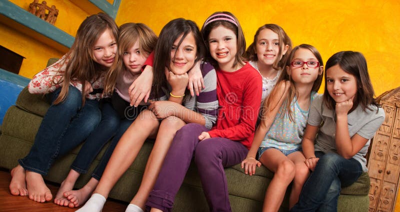 Group of Young Girls stock photo. Image of eyeglasses - 18859256