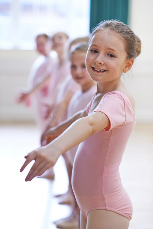 Group of Young Girls in Ballet Dancing Class Stock Image - Image of ...