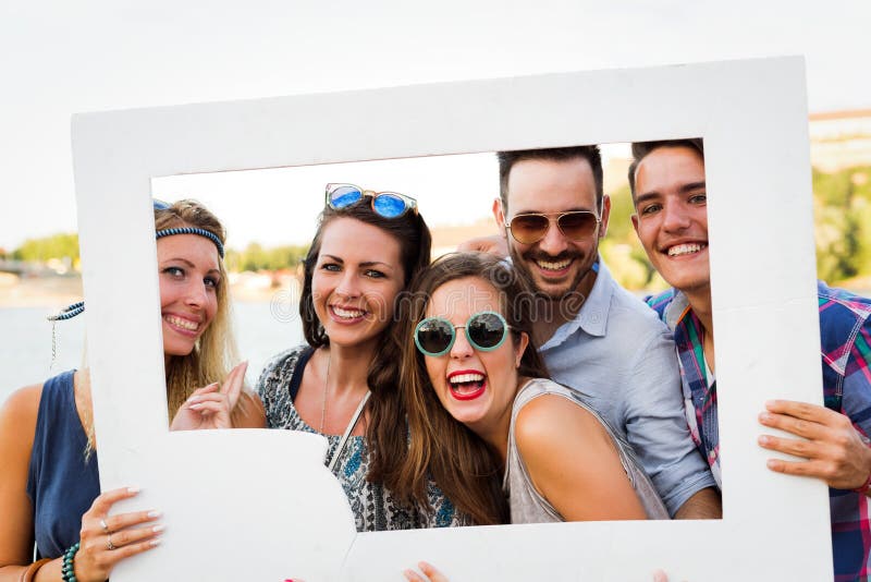 Group of Young Happy Friends Having Fun Time Stock Image - Image of ...
