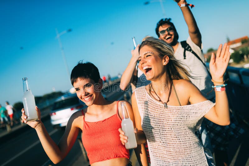 Group of Young Happy Friends Having Fun Time Stock Image - Image of ...