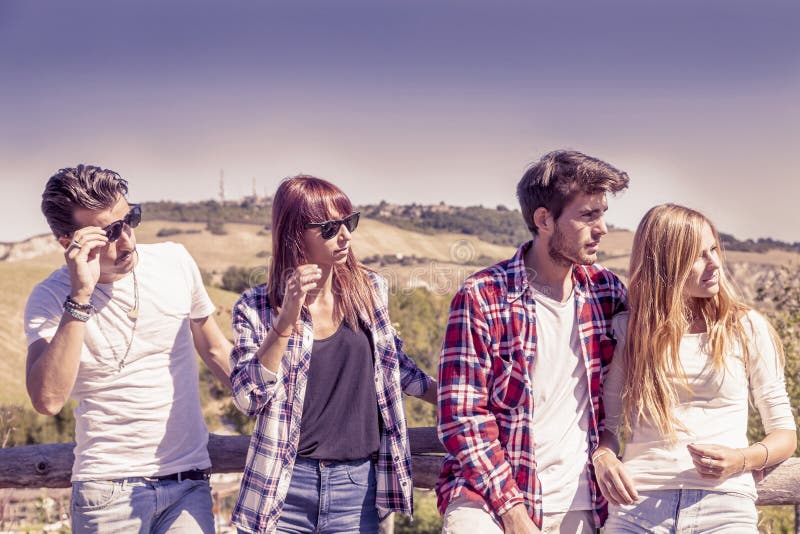 Group of Young Hikers in the Mountains Stock Photo - Image of lifestyle ...