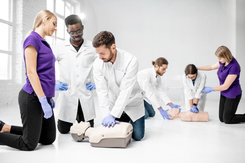 Group of Medics during the First Aid Training Indoors Stock Image ...