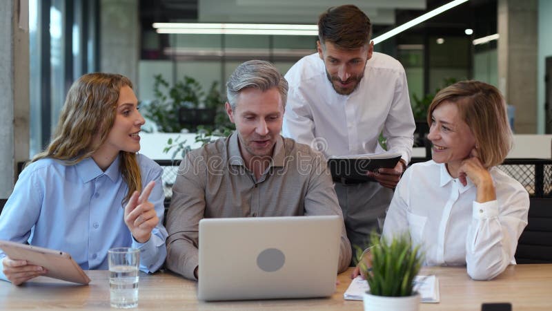Group of Young Modern People in Formalwear Using Modern Technologies ...