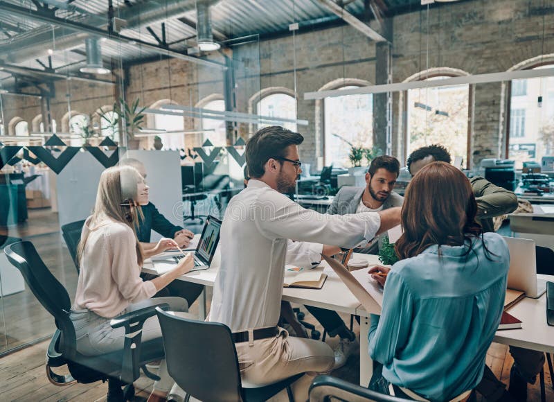 Group of Young Modern People in Smart Casual Wear Stock Photo - Image ...