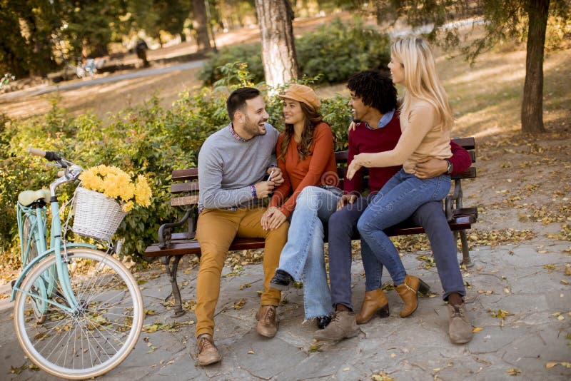 Group of Young Multiethnic Friends Having Fun at Park Stock Photo ...
