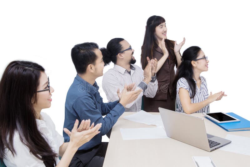Multiracial Business Team Applauding in Office Stock Image - Image of ... Multiracial Business Team Applauding in Office Stock Image - Image of ...