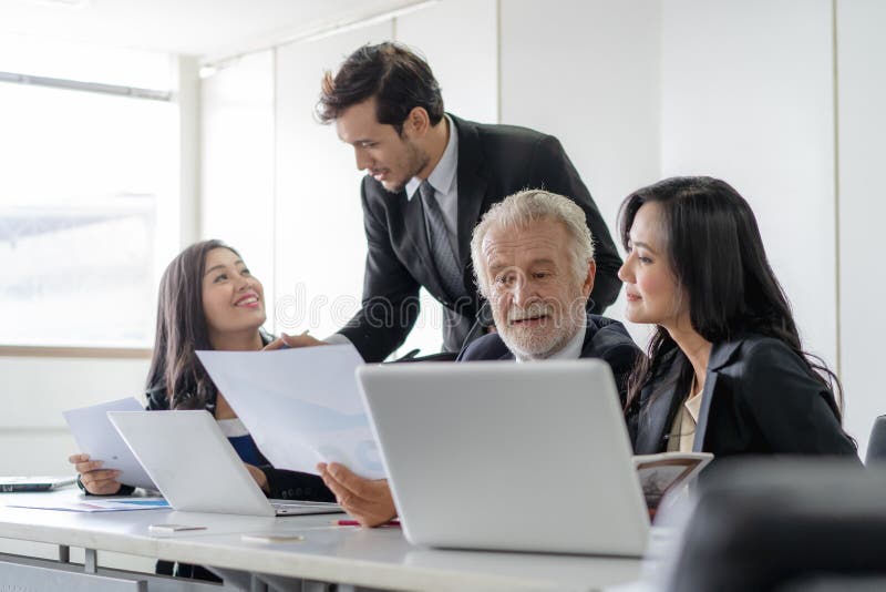 Group of Young Office Worker Talking in the Meeting Stock Image - Image ...