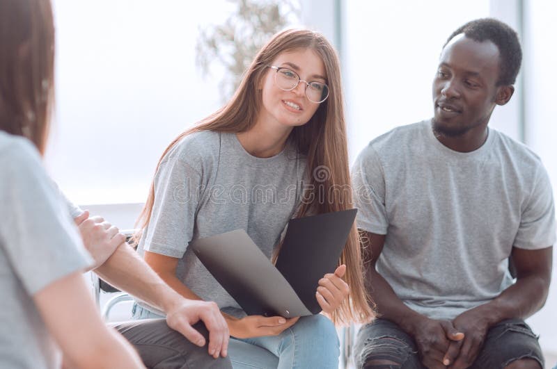 Group of Young People Applauding the Coach after Class. Stock Photo ...