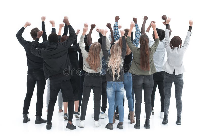 Group of Young People Arms Up Stock Photo - Image of collar, group ...