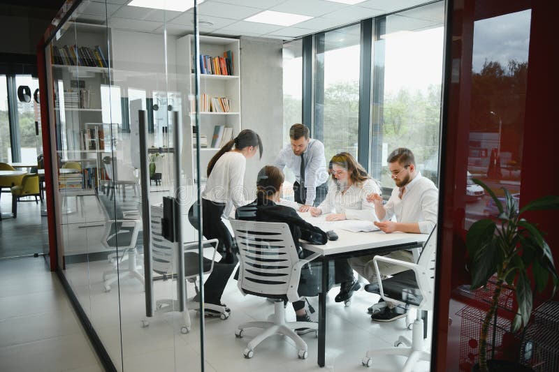 Group of Young People in Business Meeting Stock Image - Image of ...