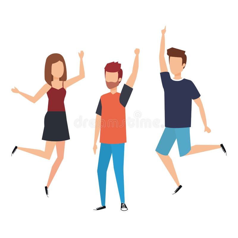 Group of Young People Celebrating Stock Vector - Illustration of group ...
