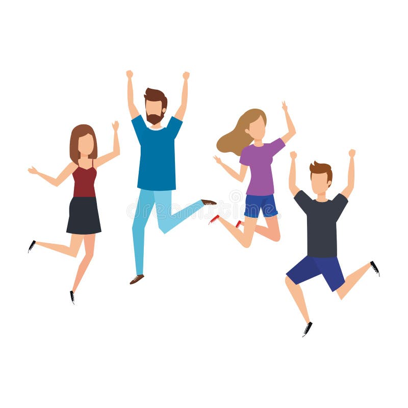 Group of Young People Celebrating Stock Vector - Illustration of happy ...