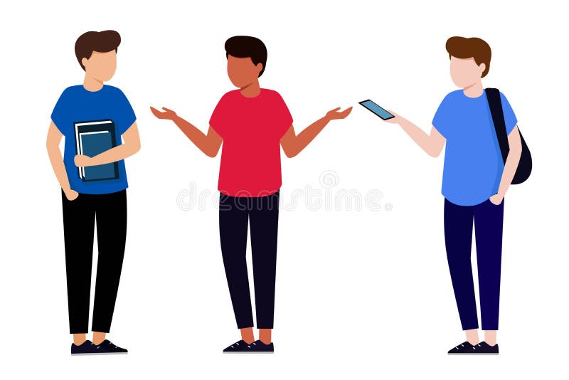 A Group of Young People Communicate. Men are Standing Nearby and ...