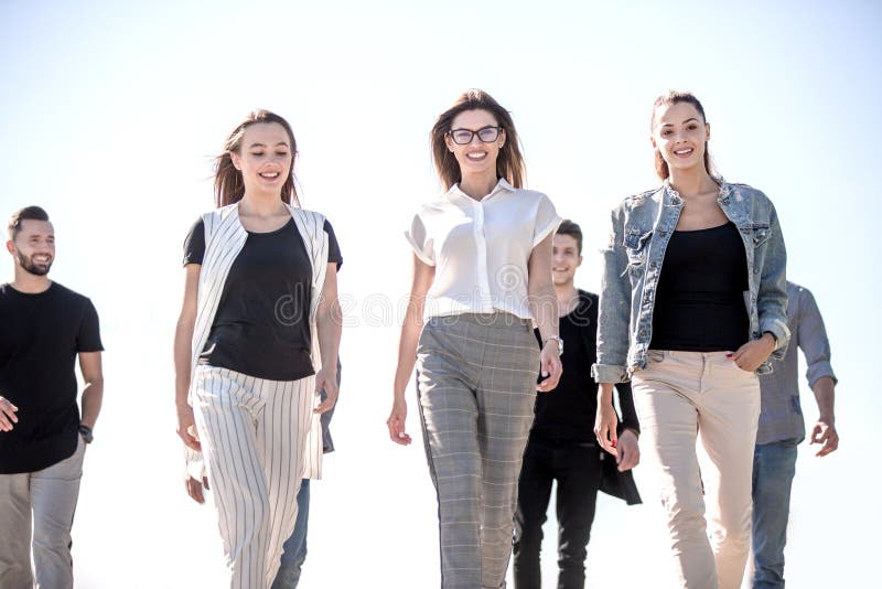 Business Team Confidently Walking Forward Stock Photos - Free & Royalty ...