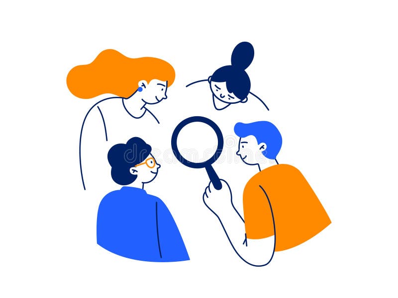 A Group of Young People Do Research. a Team is Making Observations with ...