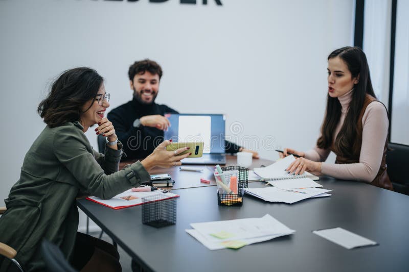 A Group of Young People Engages in a Lively Discussion Around a Table ...