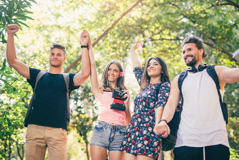 Group of Young People Having Fun in Park Stock Photo - Image of ...