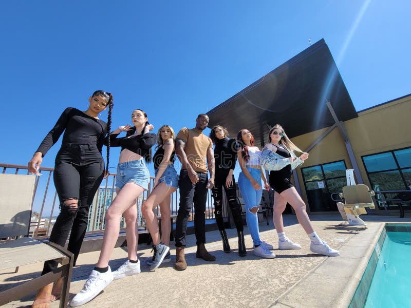 Group of Young People Having a Pool Party Editorial Photography - Image ...