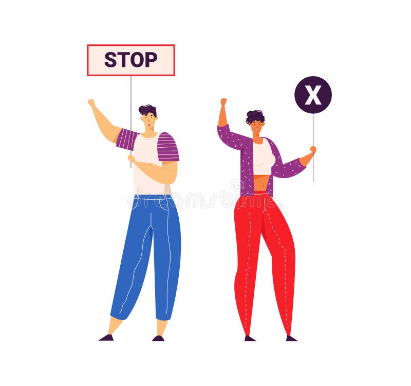 Group of Young People Holding Protest Signs on the Strike. Crowd ...