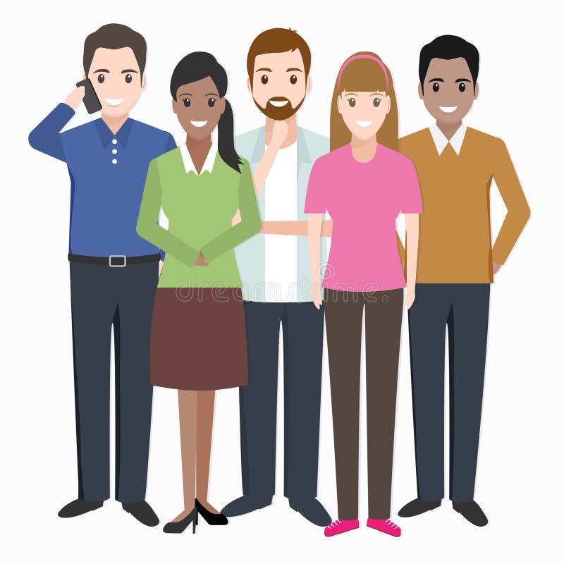 Group of Young People Icon Illustration Stock Vector - Illustration of ...