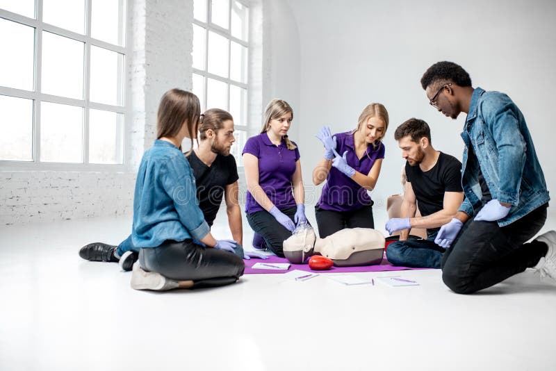 Group of Young People during the Medical First Aid Courses Indoors ...